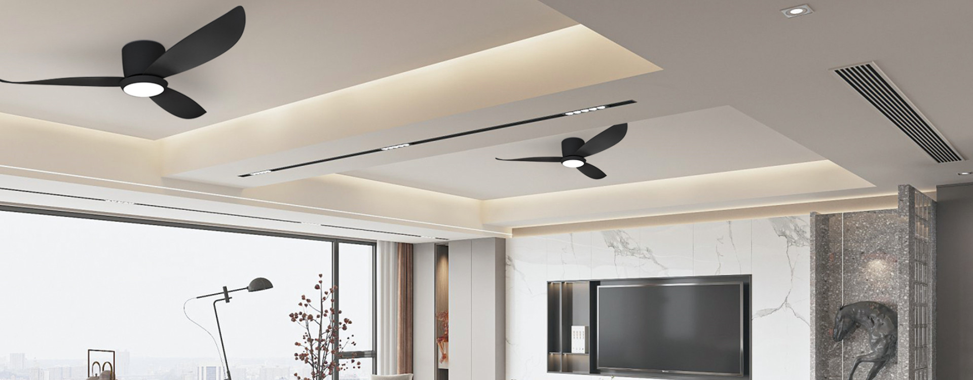 Fan lamp, ceiling fan, lighting and remote control – IFZO